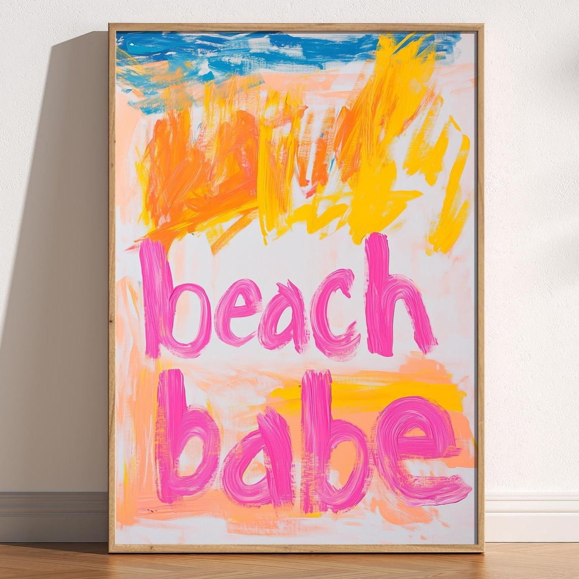 Beach Babe Art Poster Fauvist Coastal Summer Decor, Unframed Paper ...