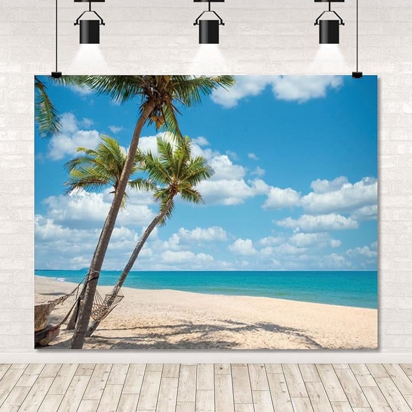 Beach Backdrop Summer Ocean Backdrop Tropical Hawaiian Island Beach ...