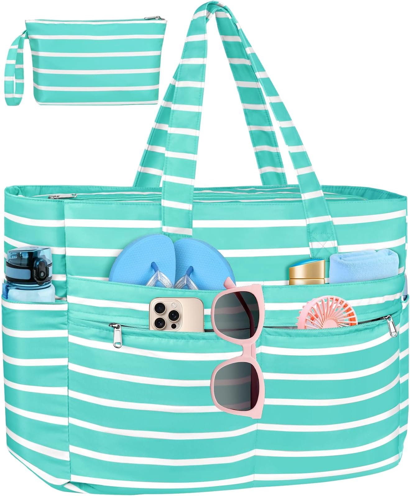 Beach Bag Beach Bags for Women Men,Pool Bag with Zipper Wet Pocket ...
