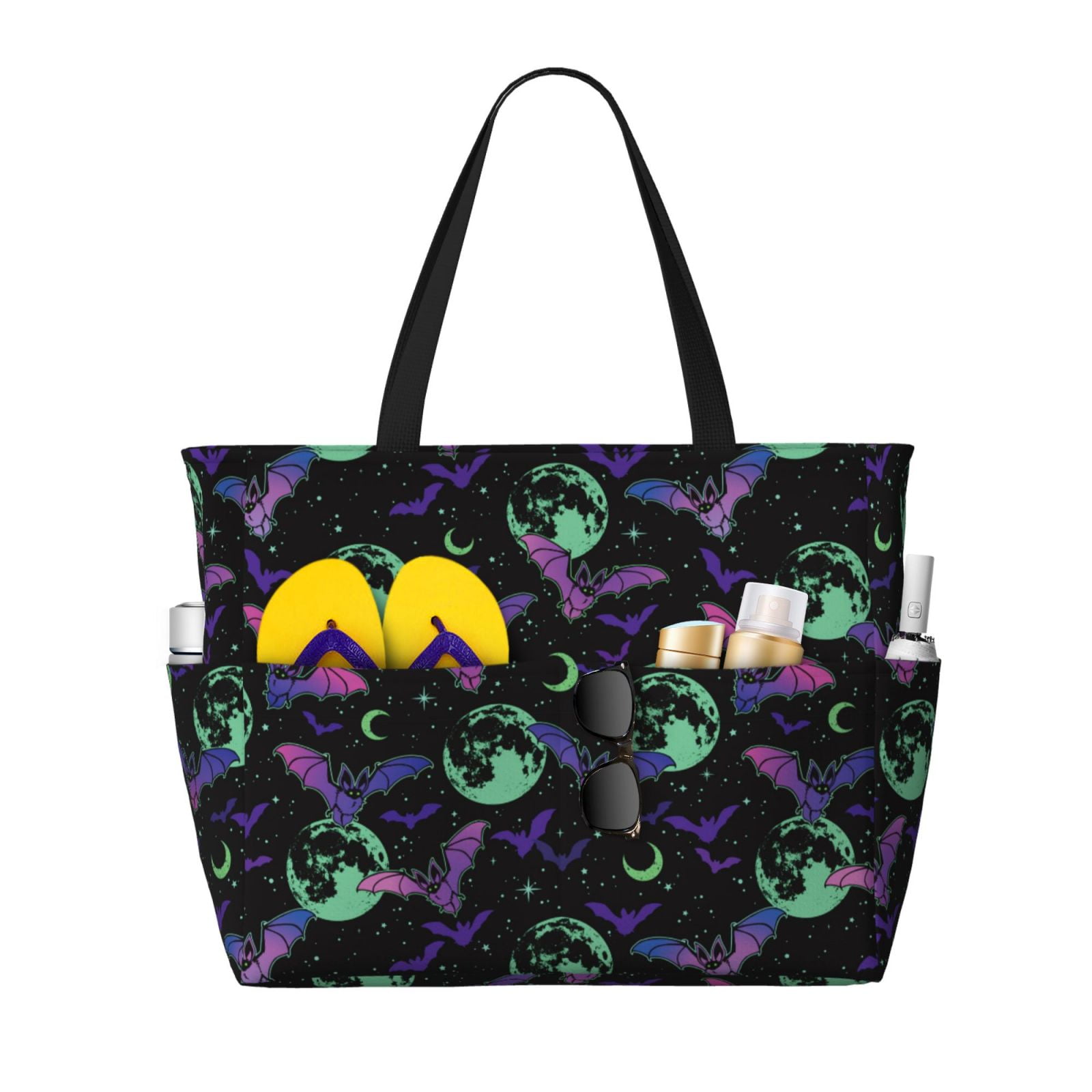 Beach Bag For Women, Bat Moon Beach Tote Bag Waterproof , Swim Pool Bag ...