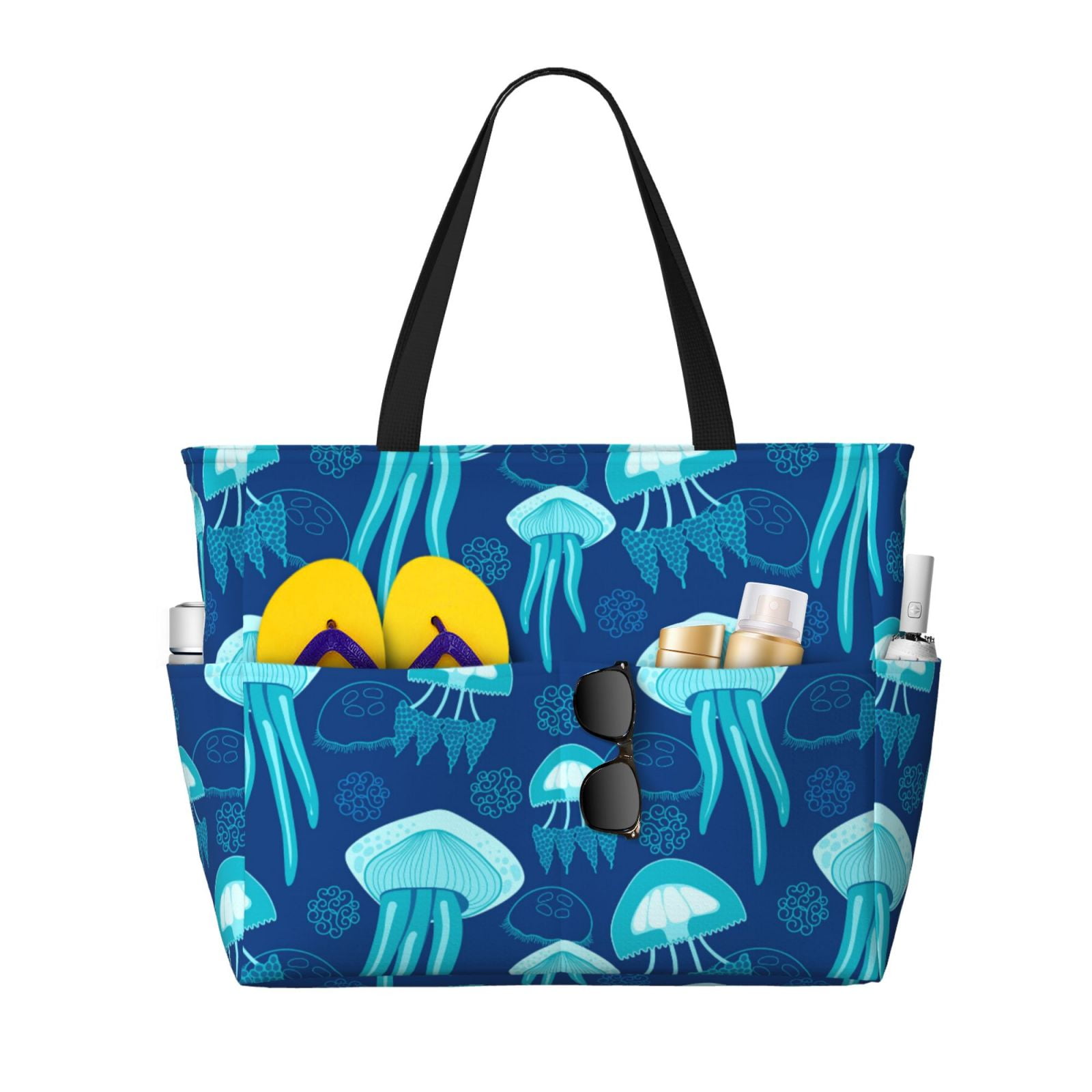 Beach Bag For Women, Blue Jellies Beach Tote Bag Waterproof , Swim Pool ...