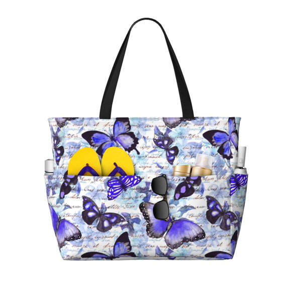 Beach Bag For Women, Butterflies Beach Tote Bag Waterproof , Swim Pool ...