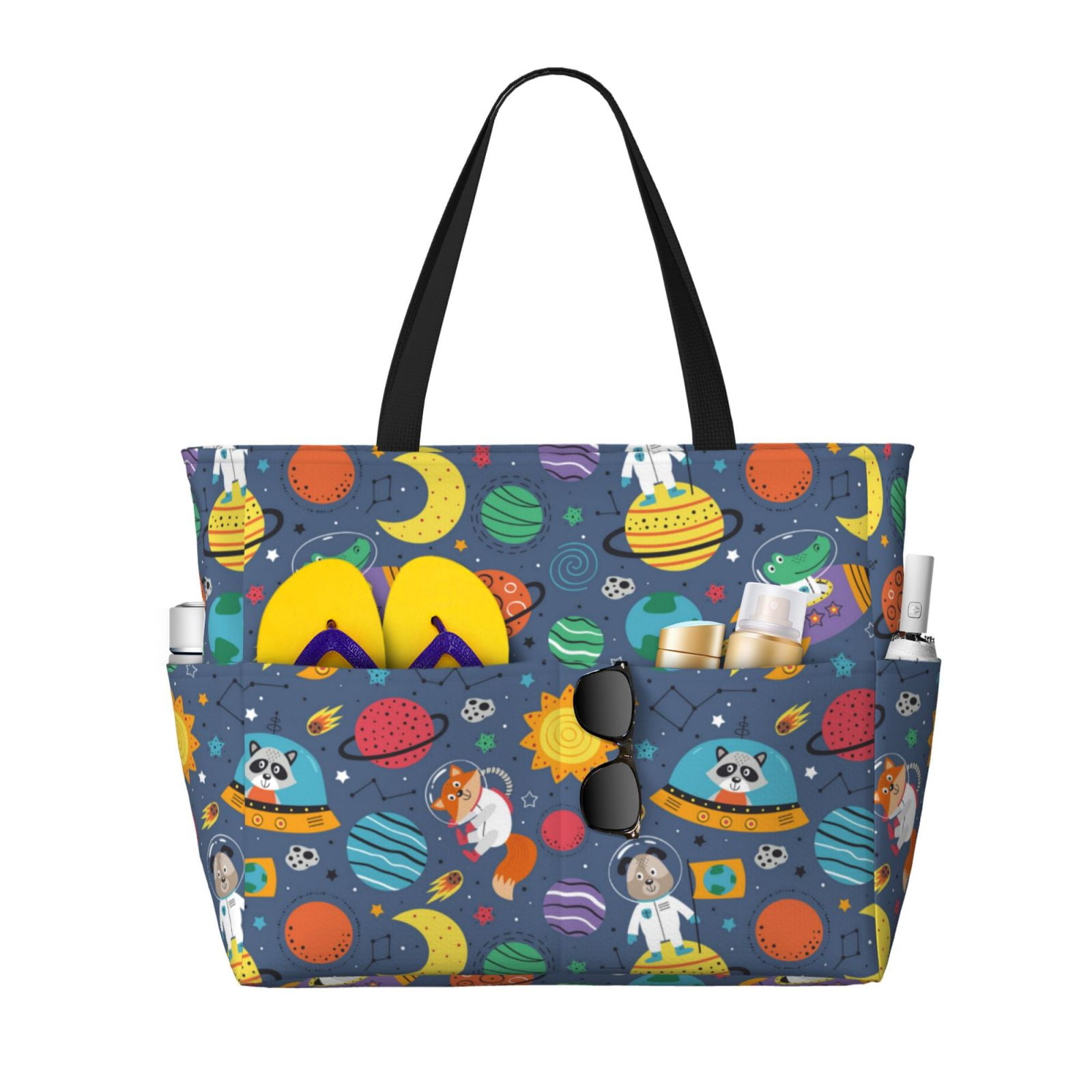 Beach Bag For Women, Cartoon Space Beach Tote Bag Waterproof , Swim ...