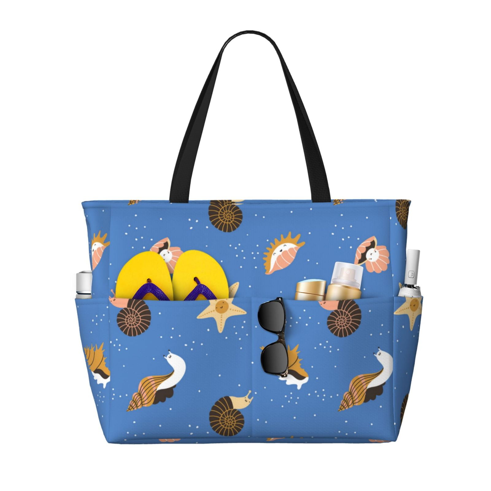 Beach Bag For Women, Conch Shell Blue Beach Tote Bag Waterproof , Swim ...