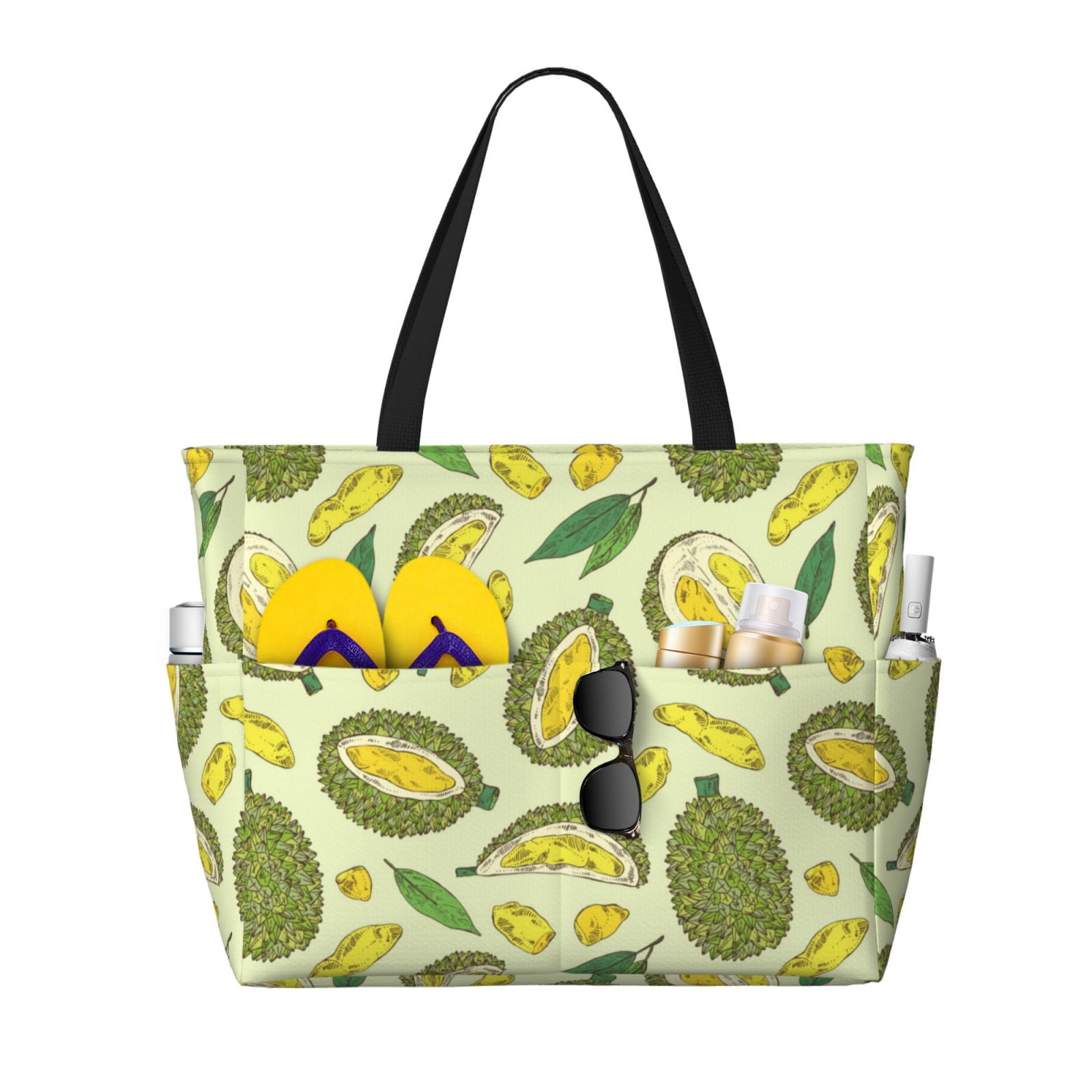 Beach Bag For Women, Cute Sweet Durian Beach Tote Bag Swim Pool Bag ...