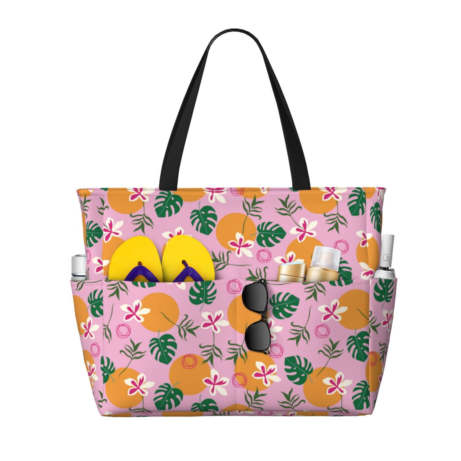 Beach Bag For Women, Fruit Print Beach Tote Bag Swim Pool Bag Large ...