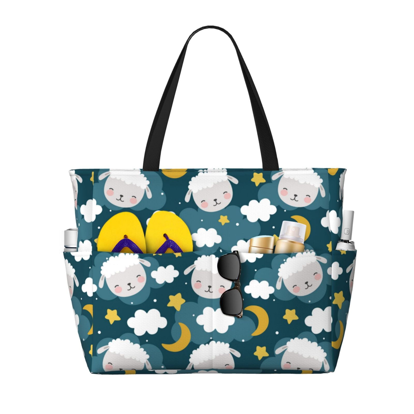Beach Bag For Women, Sweet Dream Lamb Beach Tote Bag Swim Pool Bag ...