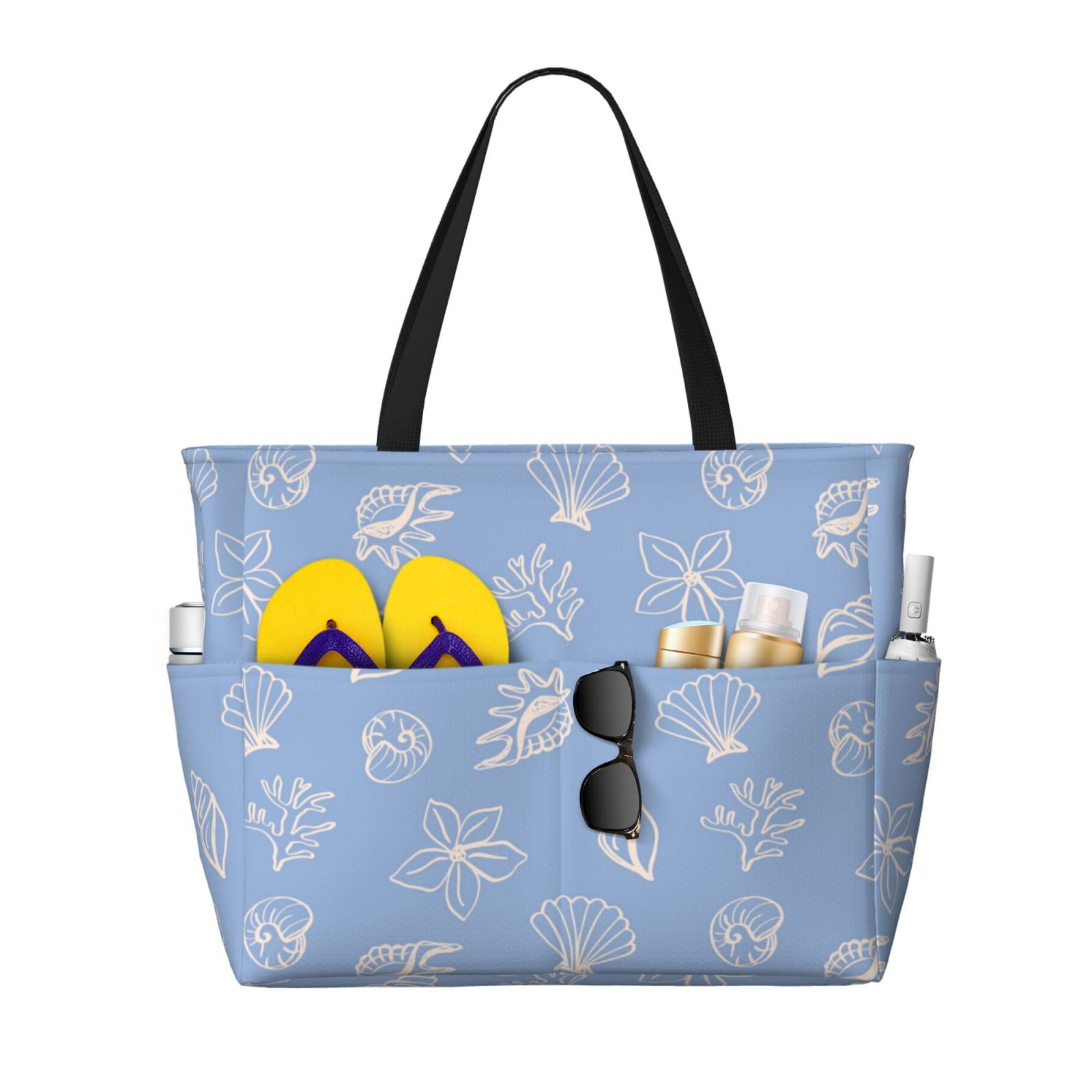 Beach Bag - Sea Shell Ocean Beach Large Beach Tote Bag, Beach Bags For ...