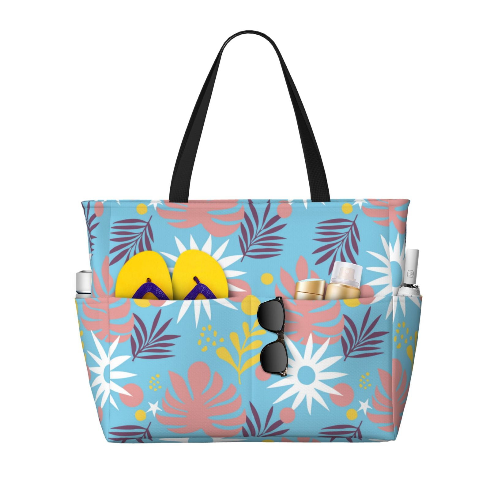 Beach Bag - Summer Foliage Large Beach Tote Bag, Beach Bags For Women ...