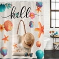 Beach Bag Summer Shower Curtain, Seashell Starfish Sunglasses Linen ...