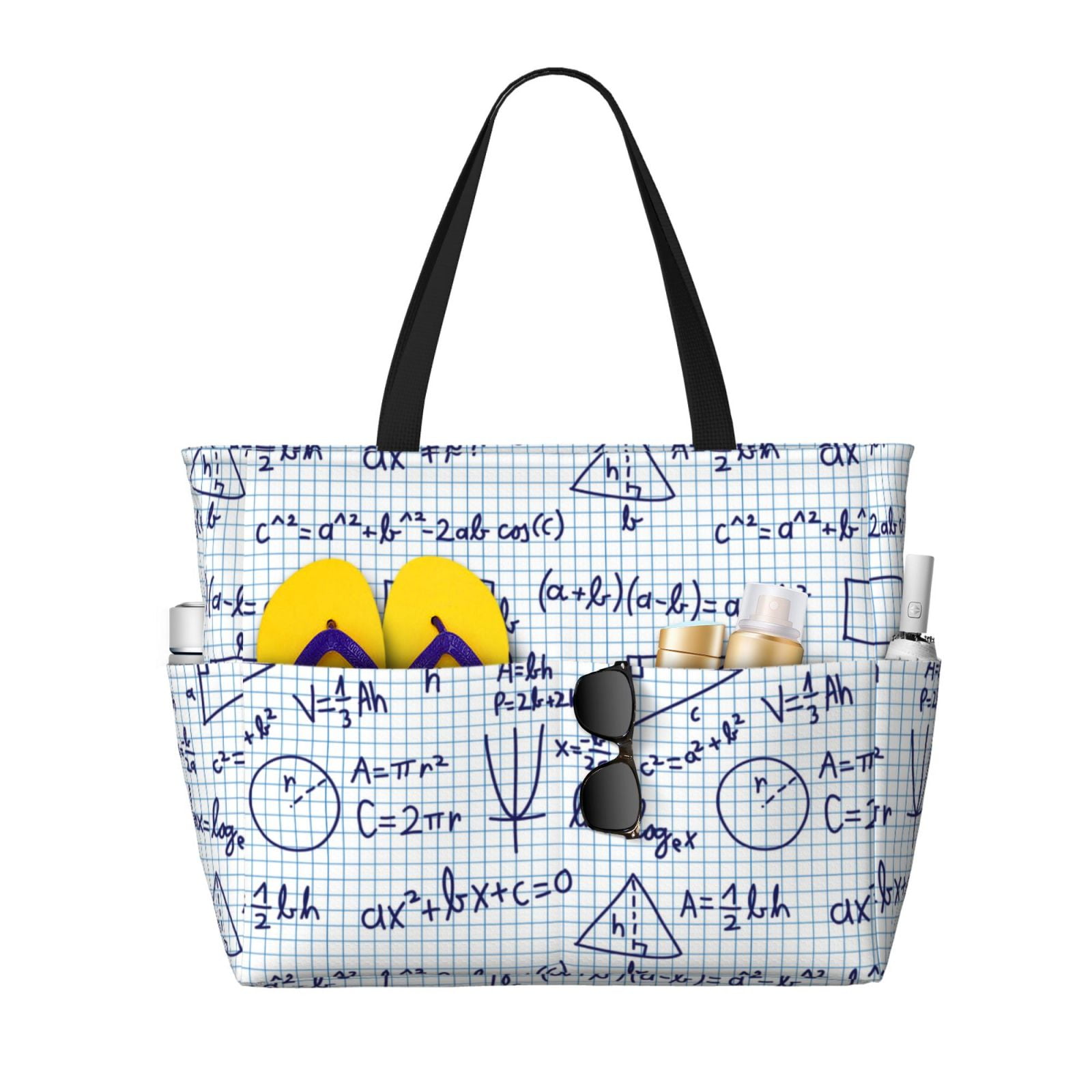 Beach Bag - Tasteful Math Equation Large Beach Tote Bag, Beach Bags For ...