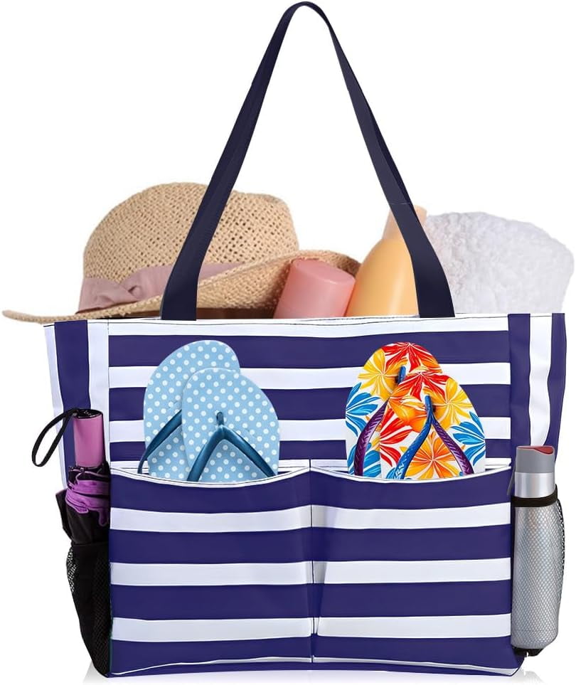 Beach Bag, Waterproof Sandproof Beach Bags for Women, Travel Tote Bag ...