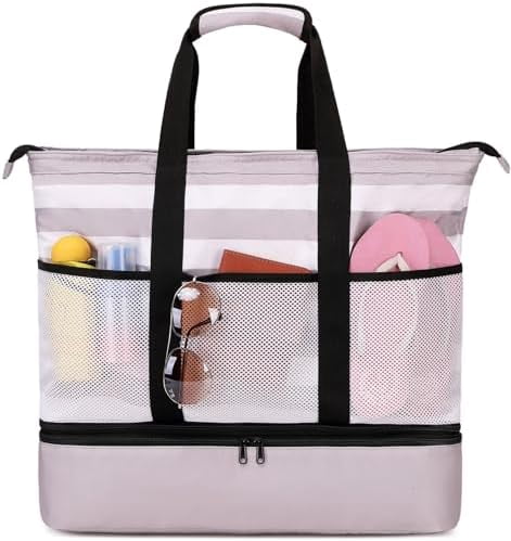 Beach Bag Women Waterproof Sandproof Beach Tote Bags with Cooler Top ...