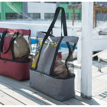 Yunnyp Mesh Beach Bag and Totes，Large Capacity Detachable Tote Bag ...