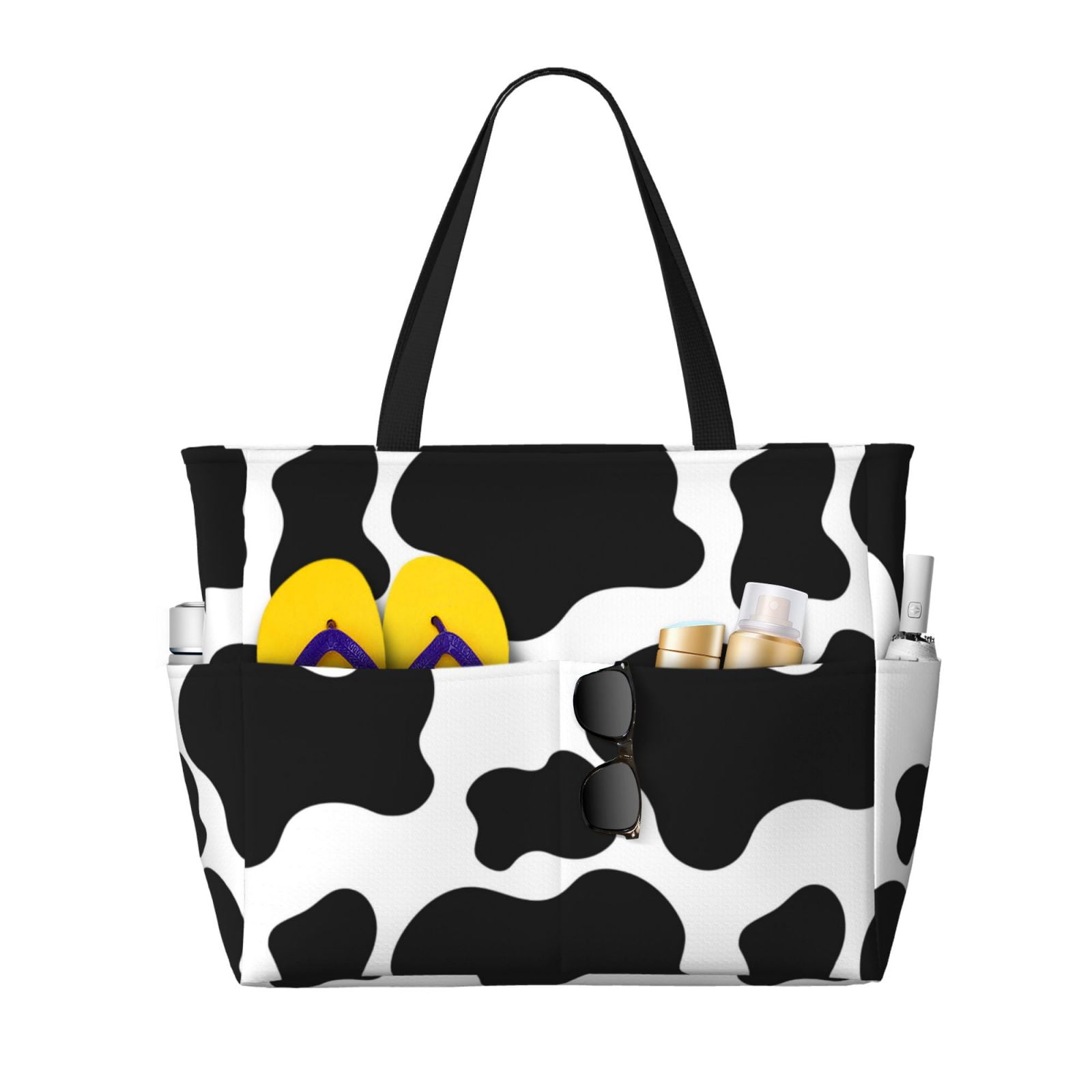 Beach Bags For Women - Cow Spots Pattern Large Beach Tote Bag, Beach ...