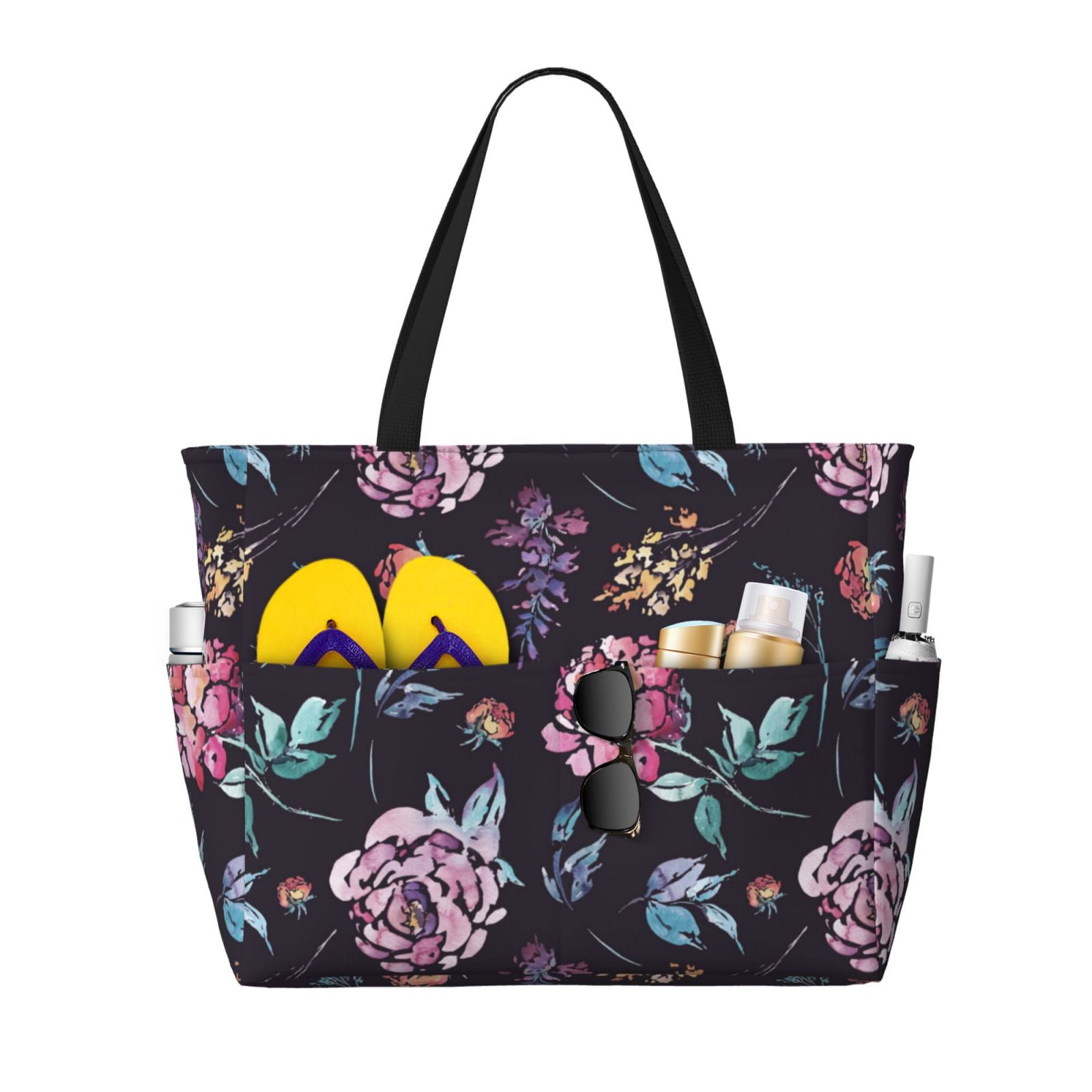 Beach Bags For Women - Roses Flowers Large Beach Tote Bag, Beach Bags ...