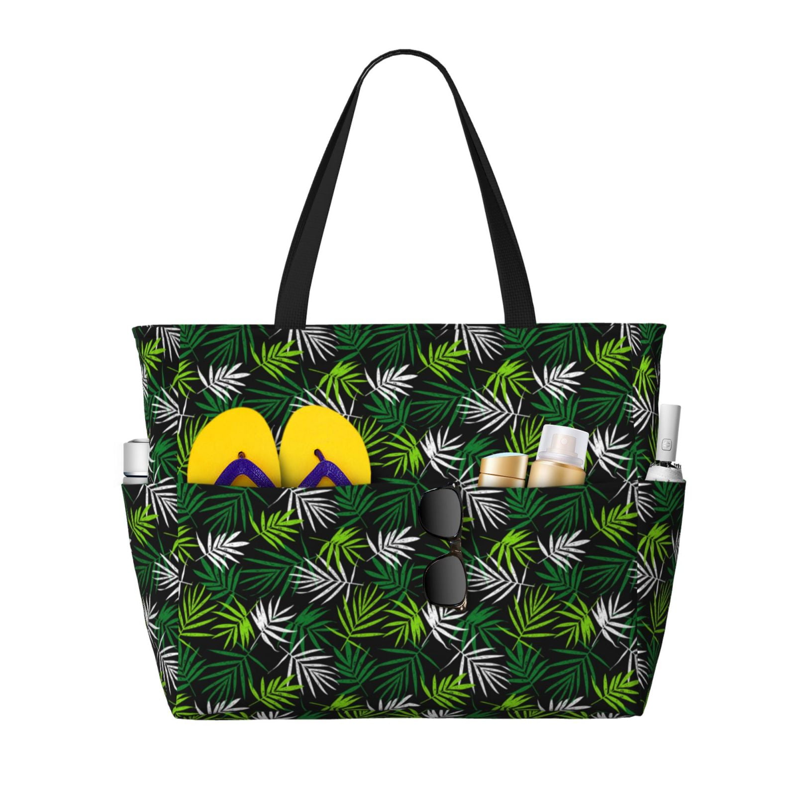 Beach Bags For Women - Tropical Leaves1 Large Beach Tote Bag, Beach ...