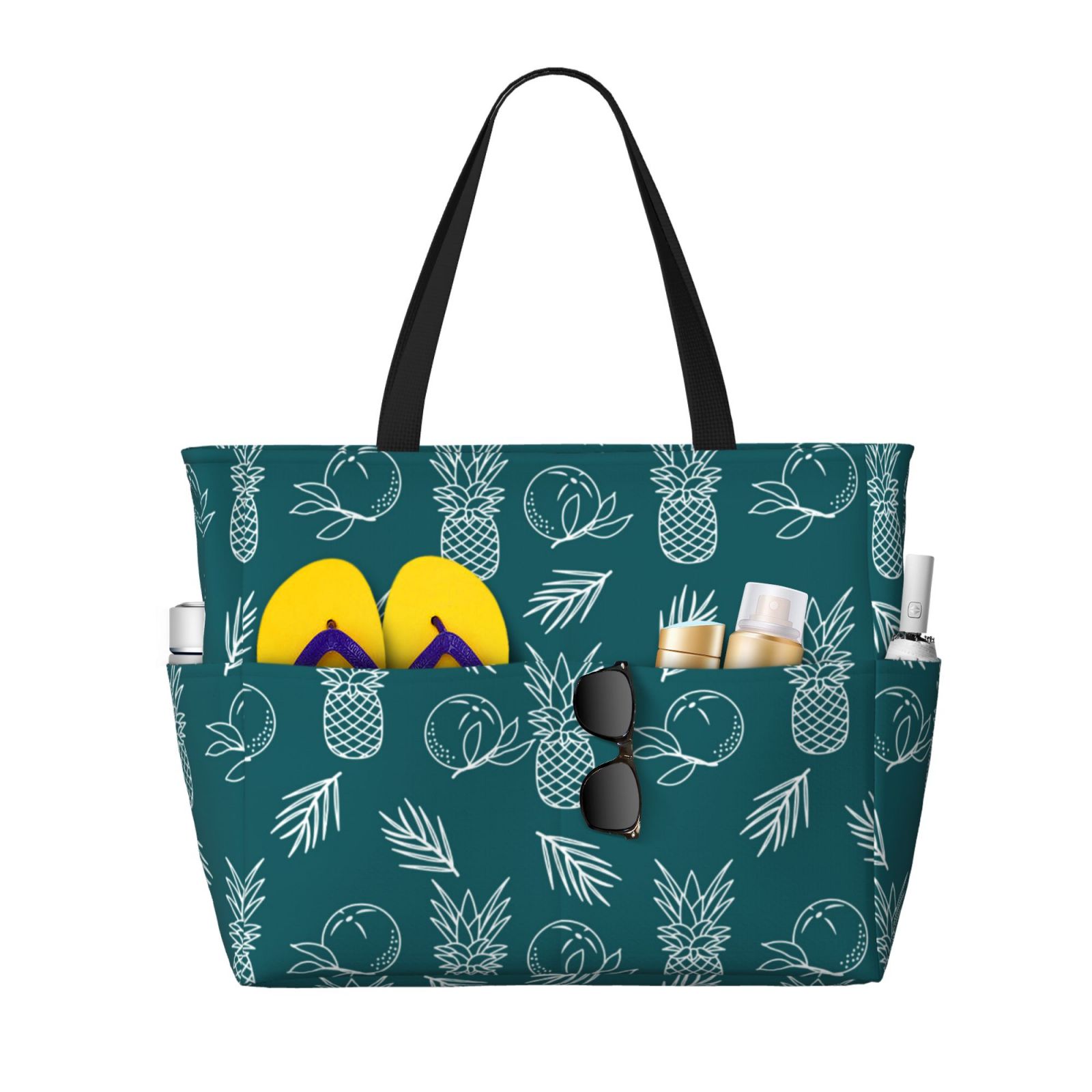 Beach Bags For Women - Tropical Pineapple A Large Beach Tote Bag, Beach ...