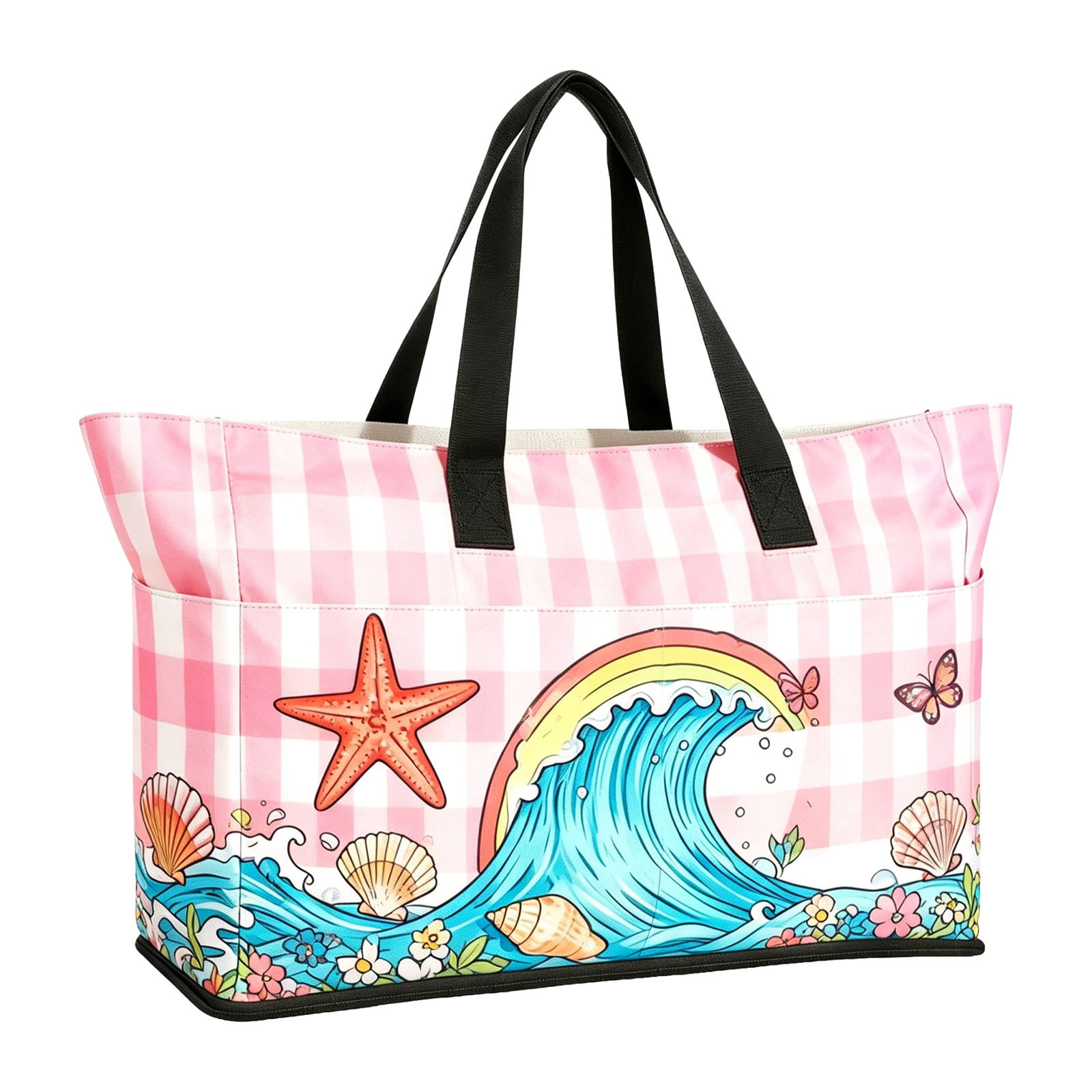 Beach Bags Waterproof Sandproof, Large Tote Bag with Pockets for Women ...