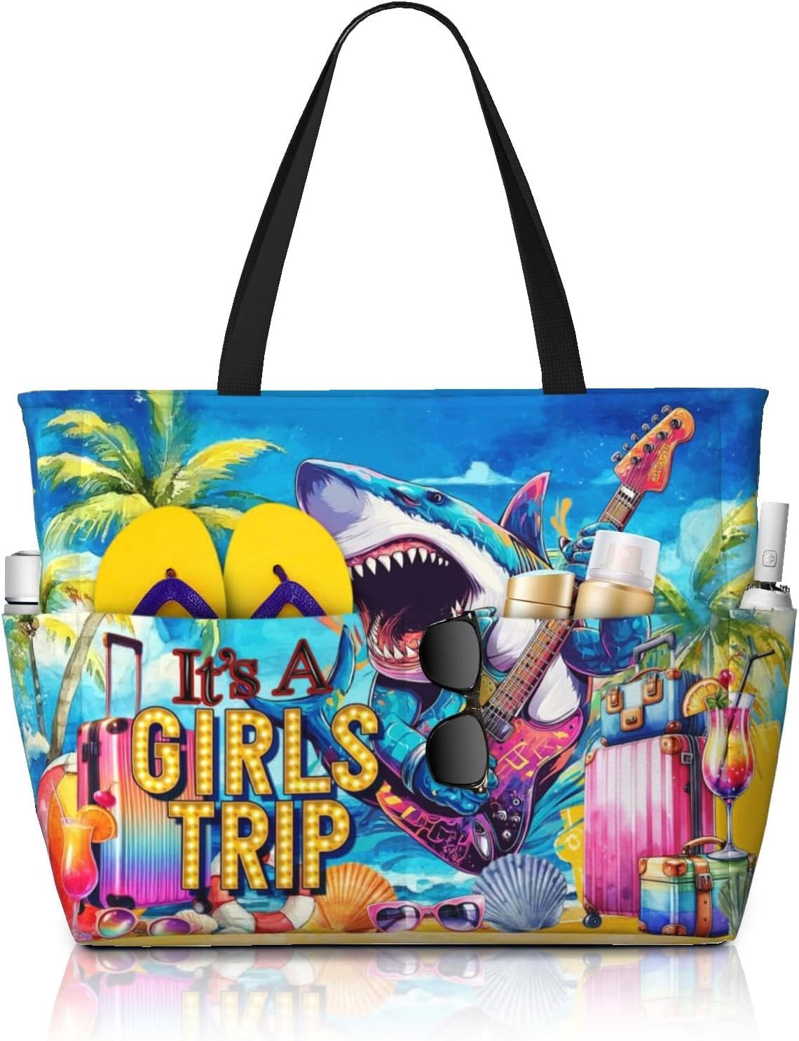 Beach Bags for Women Large Beach Bag Sandproof Women Tote Bag Zipper ...