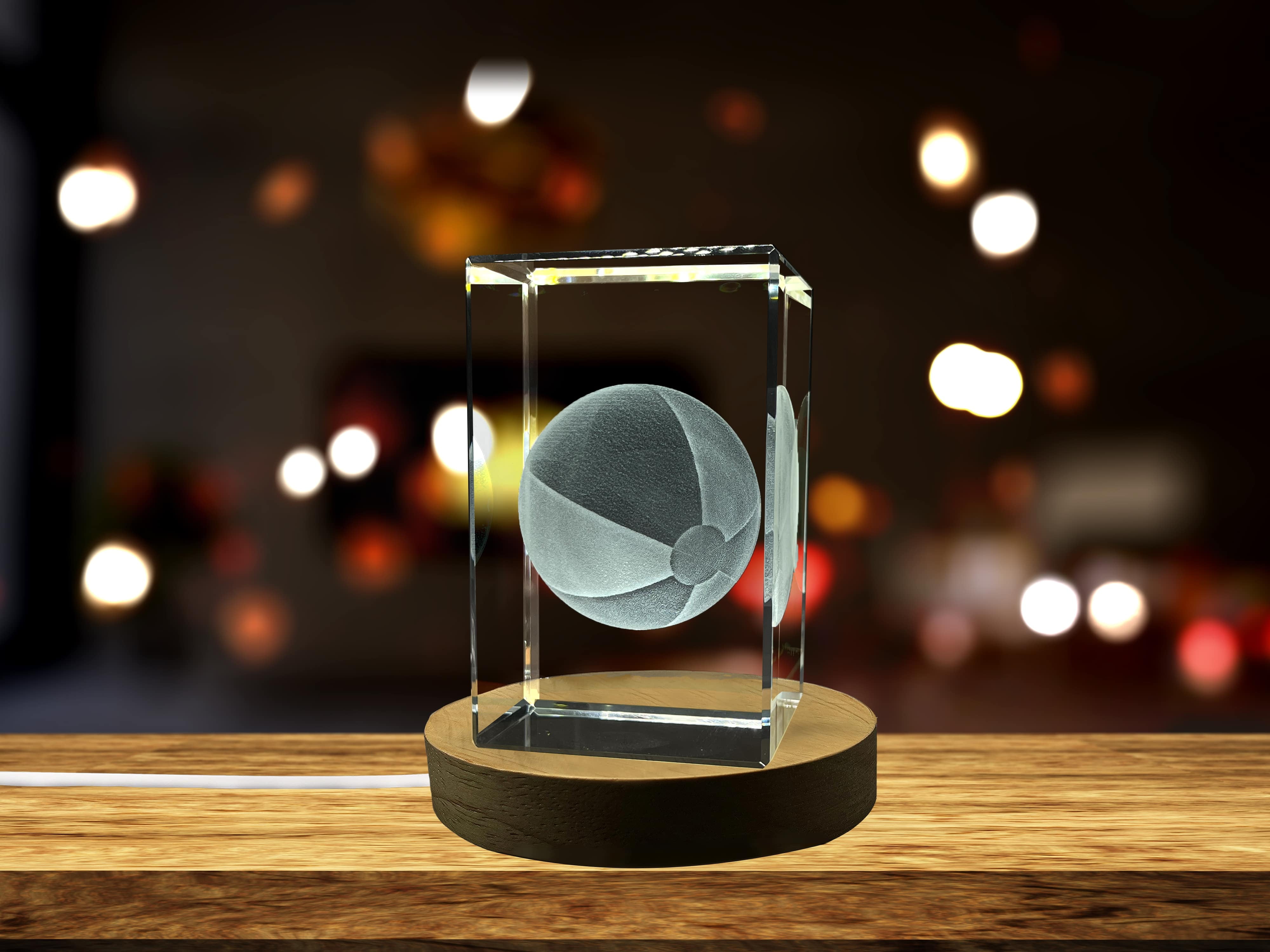 Beach Ball| 3d Engraved Crystal Keepsake | Gift/Decor| Collectible ...