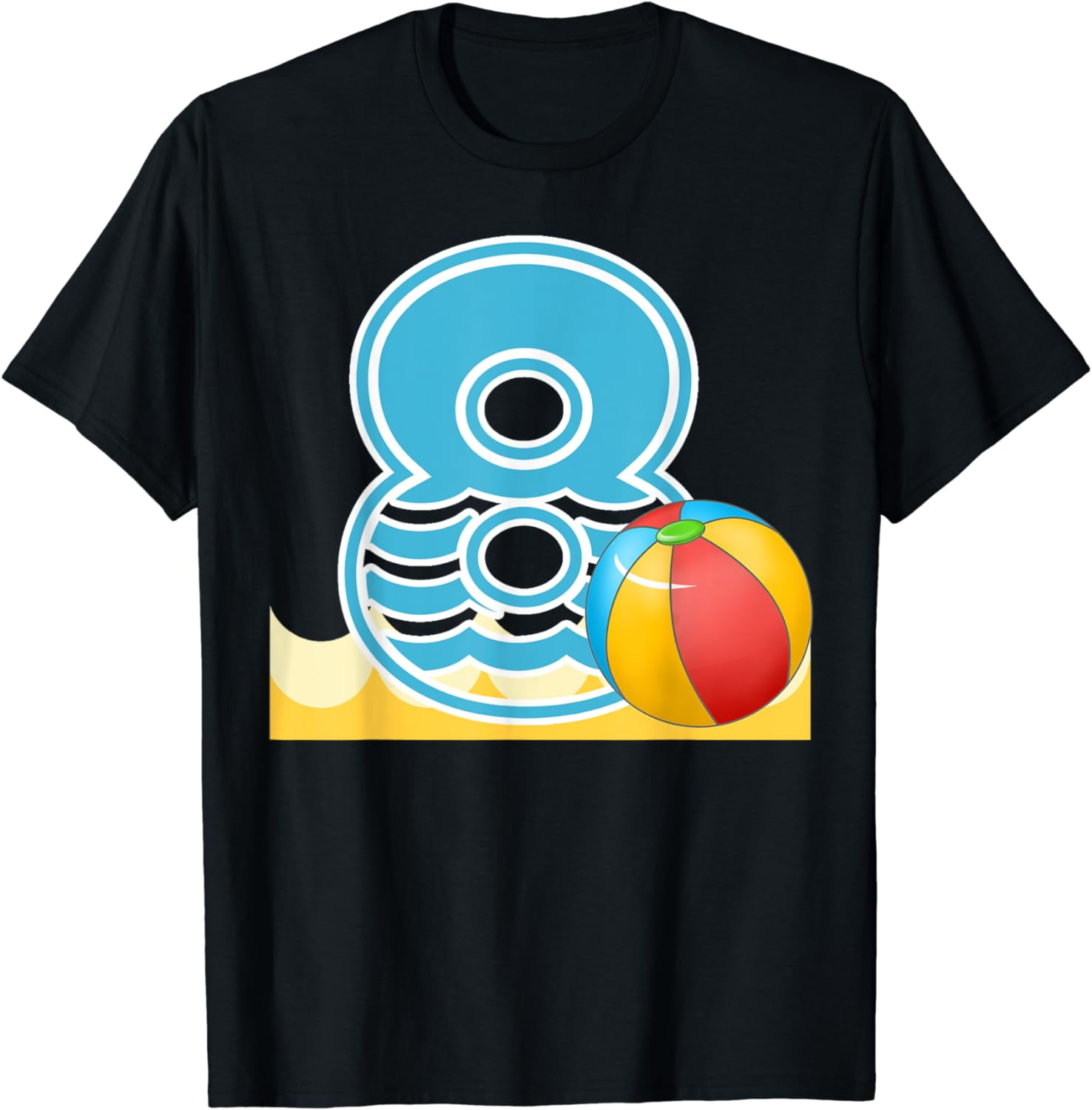 Beach Ball 8th Birthday Pool Party 8 Year Old Beach Ball T-Shirt ...