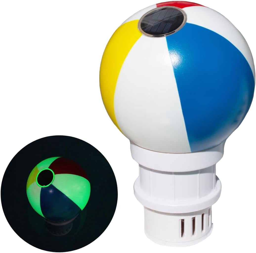 Beach Ball Solar Light up Chlorine Dispenser for 3 inch Chlorine ...