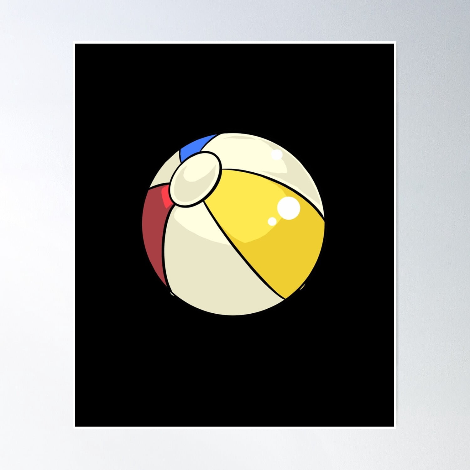 Beach Ball - Summer Poster Wall Art, Modern Wall Decor, 12x18 UNFRAMED ...