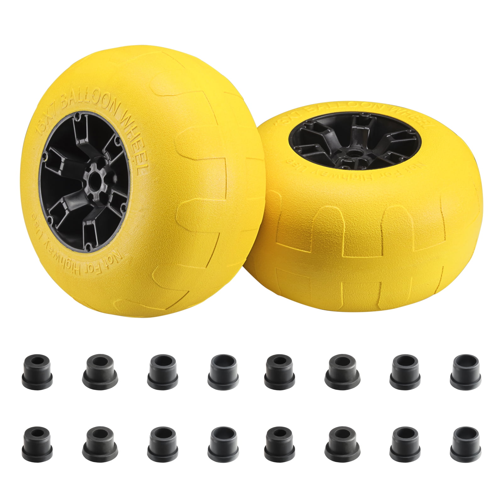 ONECHOI Beach Balloon Wheels, 13" Flat-Free Solid PU Tires, 2-Pack, for ...