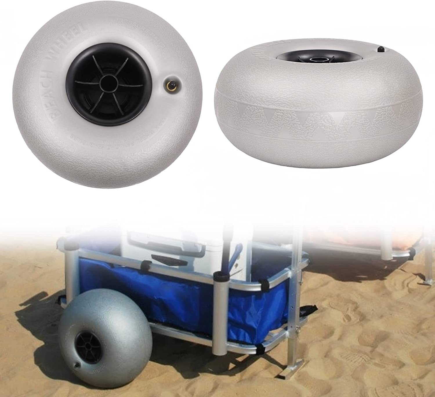 Beach Balloon Wheels, 2 Pack 16'' Replacement Balloon Sand Tires for ...