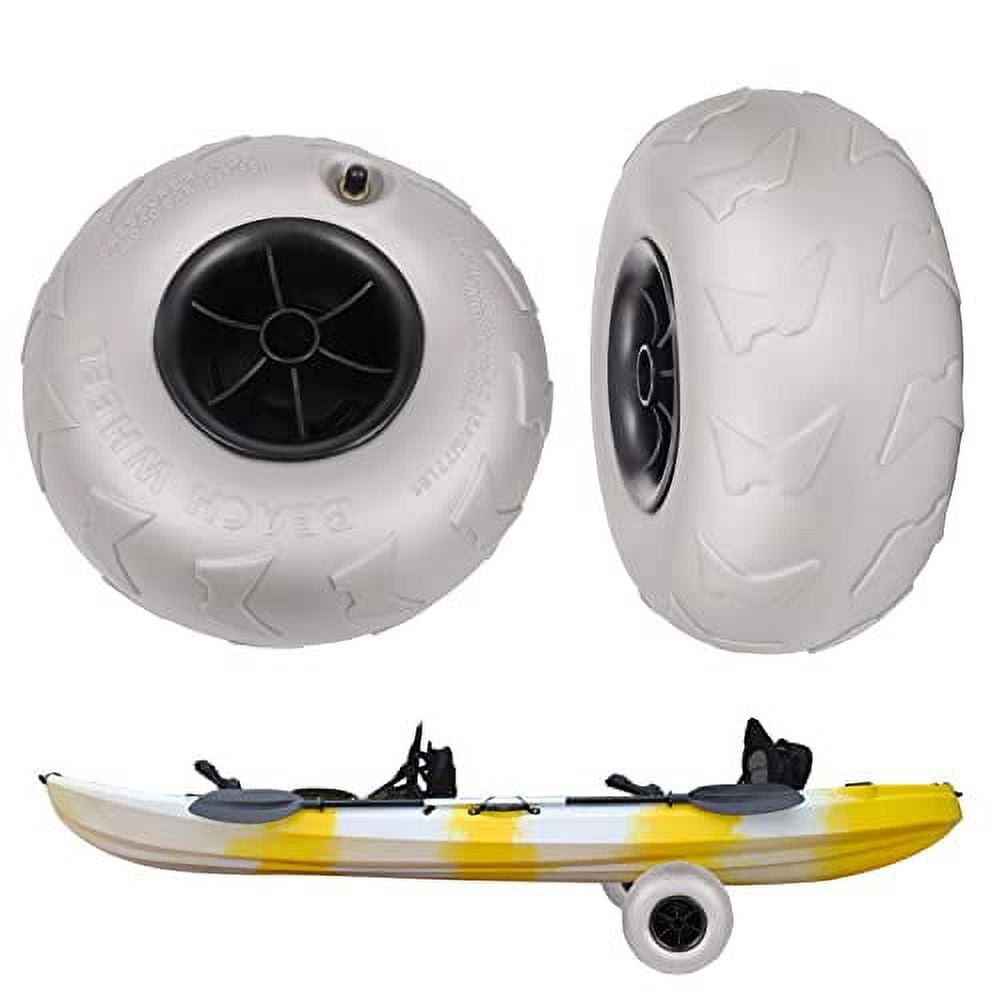 Beach Balloon Wheels 9" Replacement Sand Tires TPU Cart Tires for Kayak ...