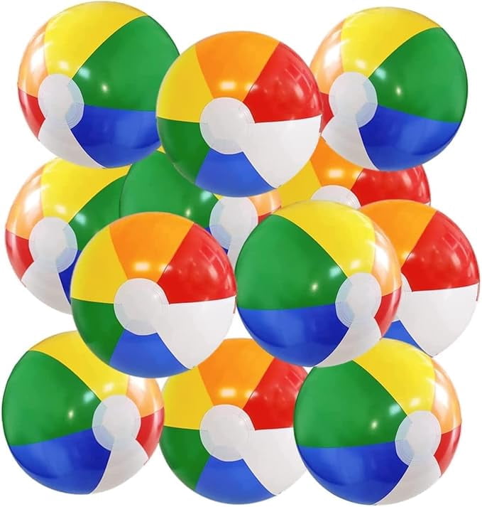 Beach Balls 12PCS, 16" Colorful Inflatable Balls, for Pool Party Summer ...