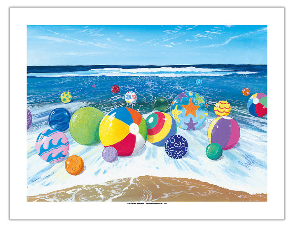 Beach Balls - From an Original Color Painting by Scott Westmoreland ...