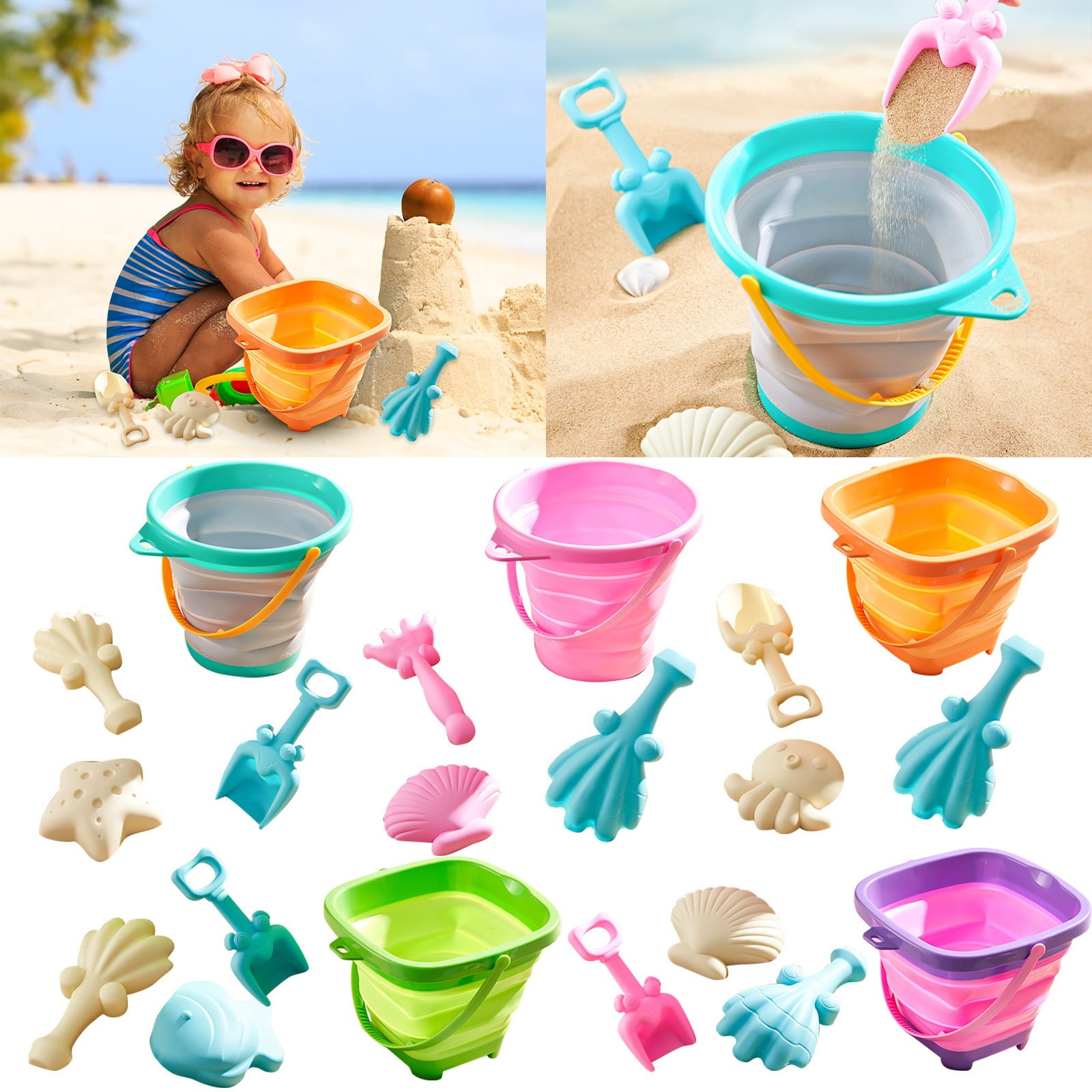 Beach Basics Sand Toy Set, 18+ Months Including Bucket Sifter, Rake ...