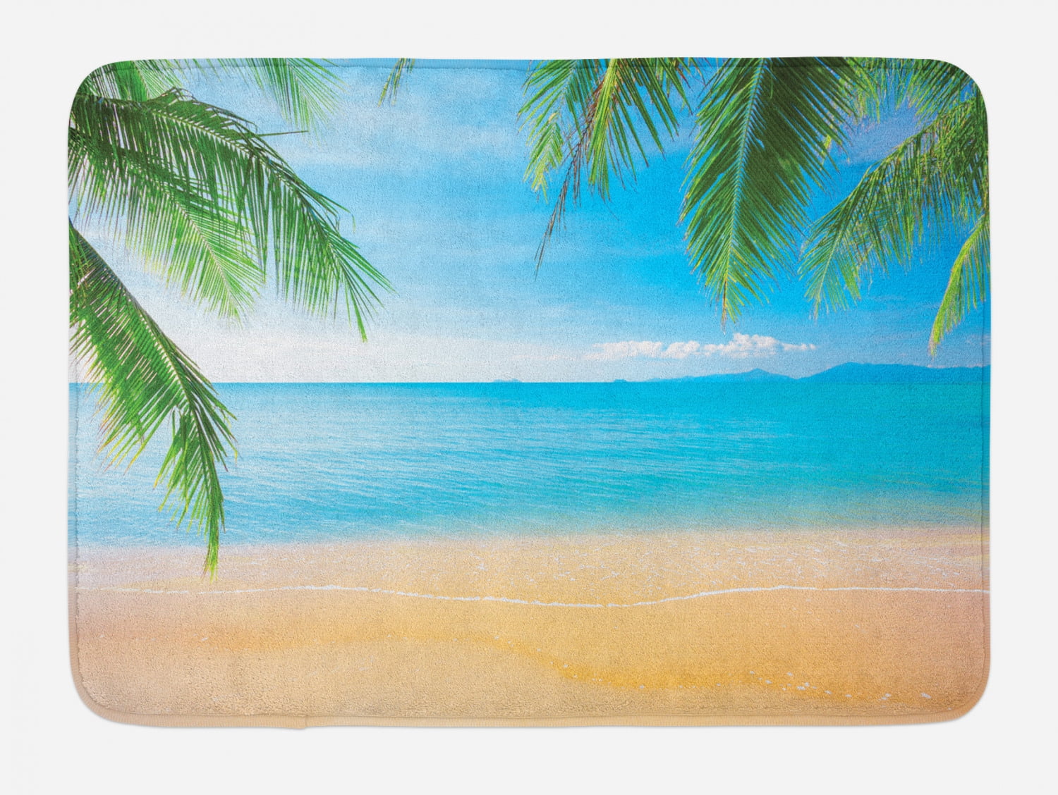 Beach Bath Mat, Exotic Lagoon Sand Ocean Paradise Picture Thailand ...
