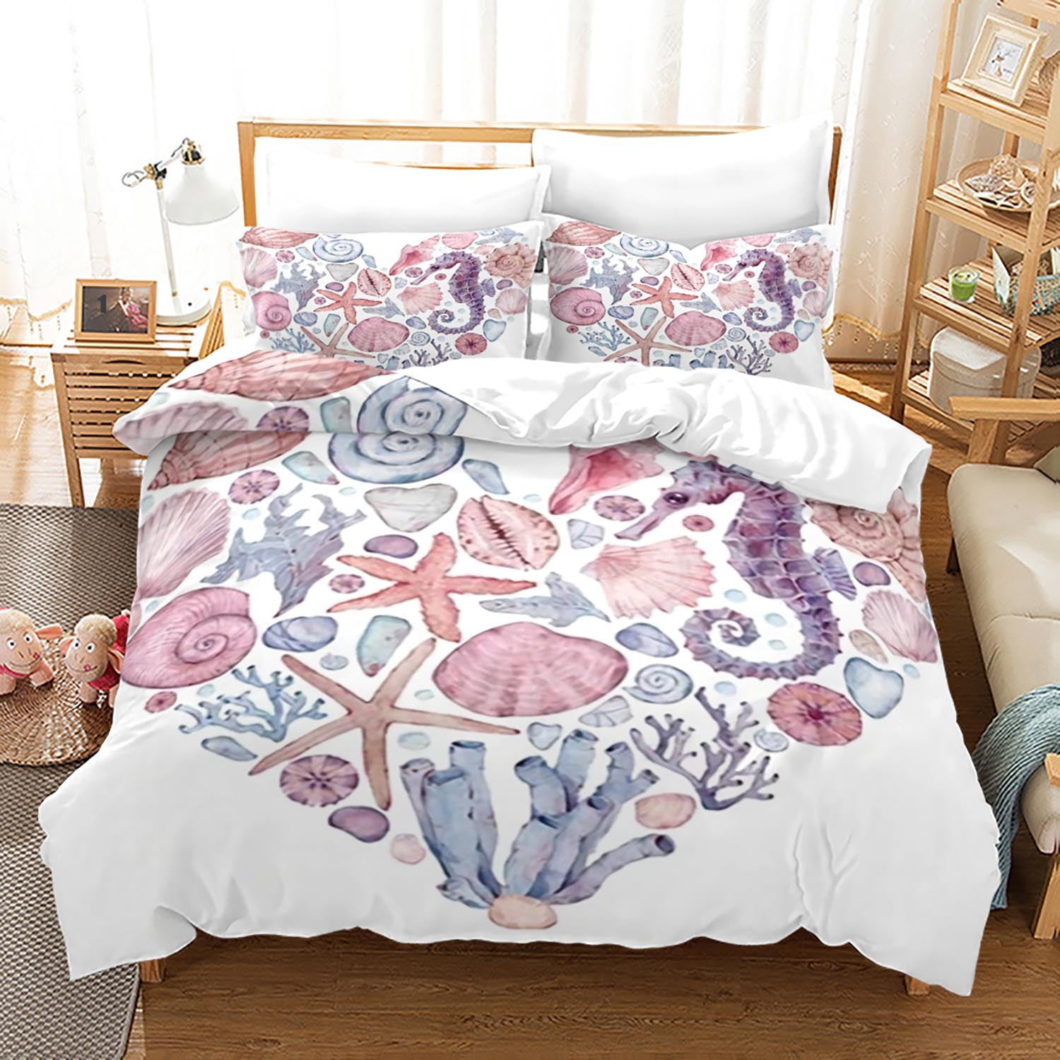 Beach Bedding Set Queen Tropical Duvet Cover Sunny Beach Hawaii Style ...