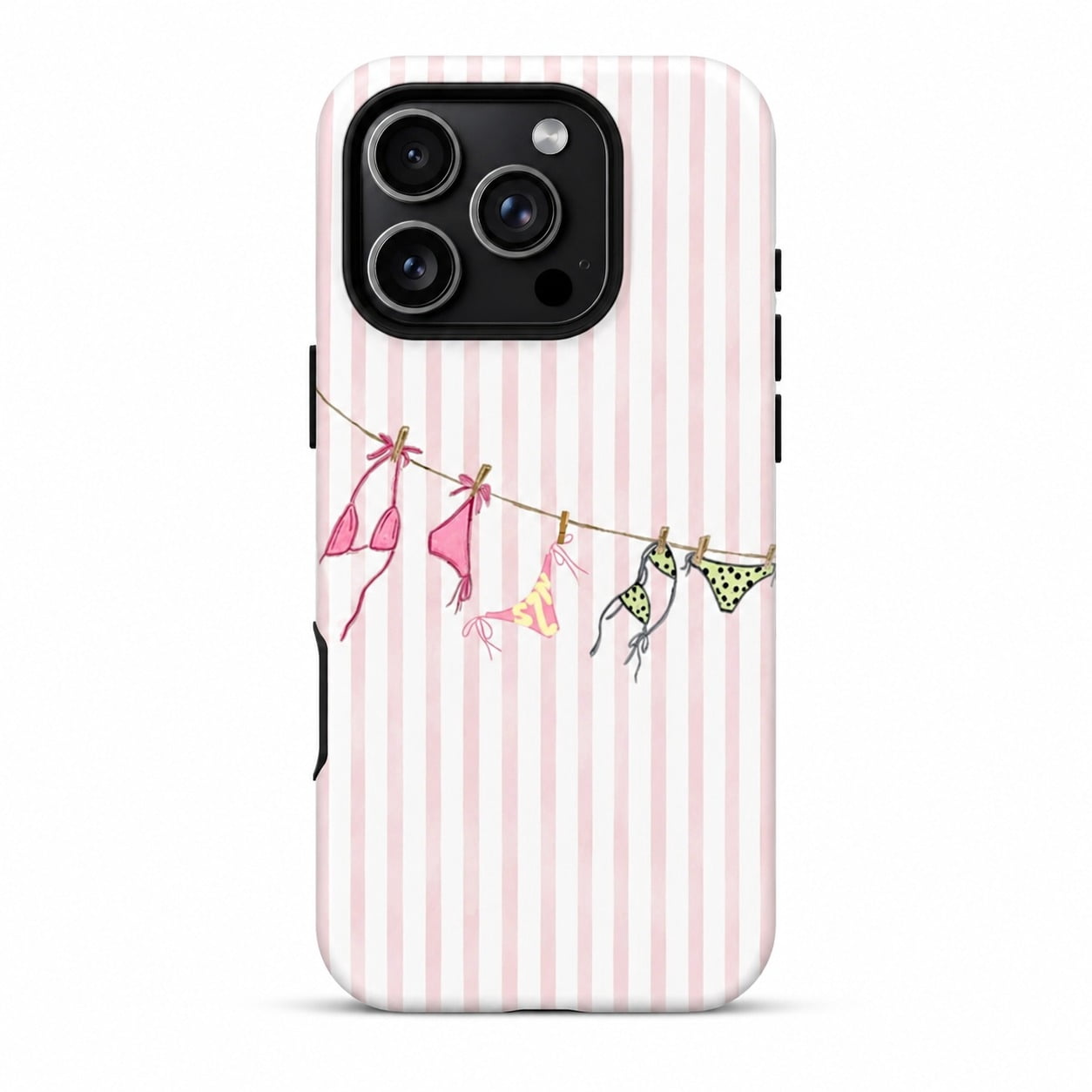 Beach Bikini Tough Phone Case for iPhone 17 16 15 14 13 12 11, Pink ...