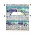 Beach Bird Kitchen Curtains Sets 36 Inch Length with Valance, Nature ...