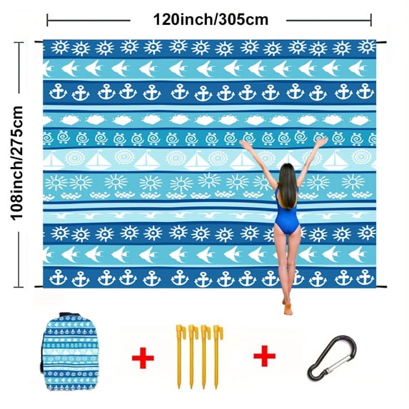 Beach Blanket Anti Sand, Oversized Beach Mat, Large And Compact Sand ...