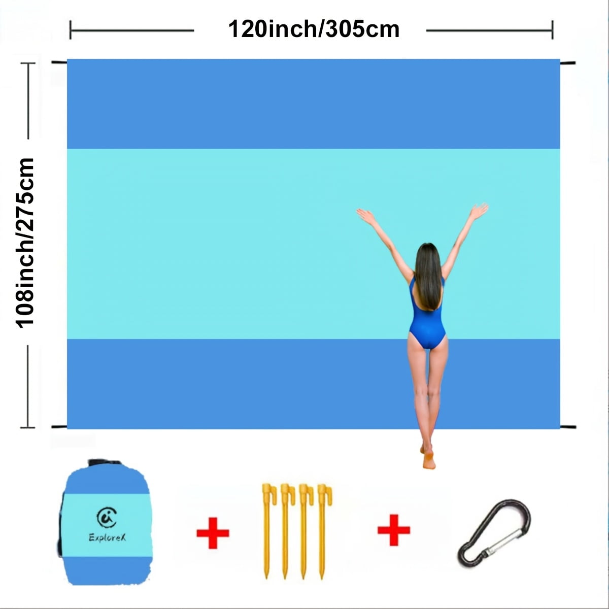 Beach Blanket Anti Sand, Oversized Beach Mat, Large And Compact Sand ...