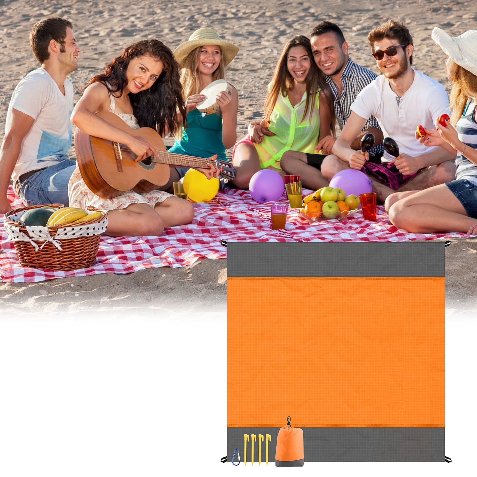 Beach Blanket for Outdoor Picnics, Extra Large Sand Water Proof Mat ...