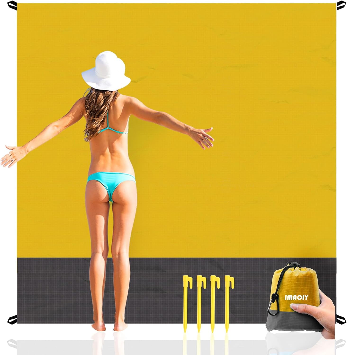 Beach Blanket Sandproof Waterproof, Beach Essentials Extra Large Beach Mat, 79" X 55" Oversized ...