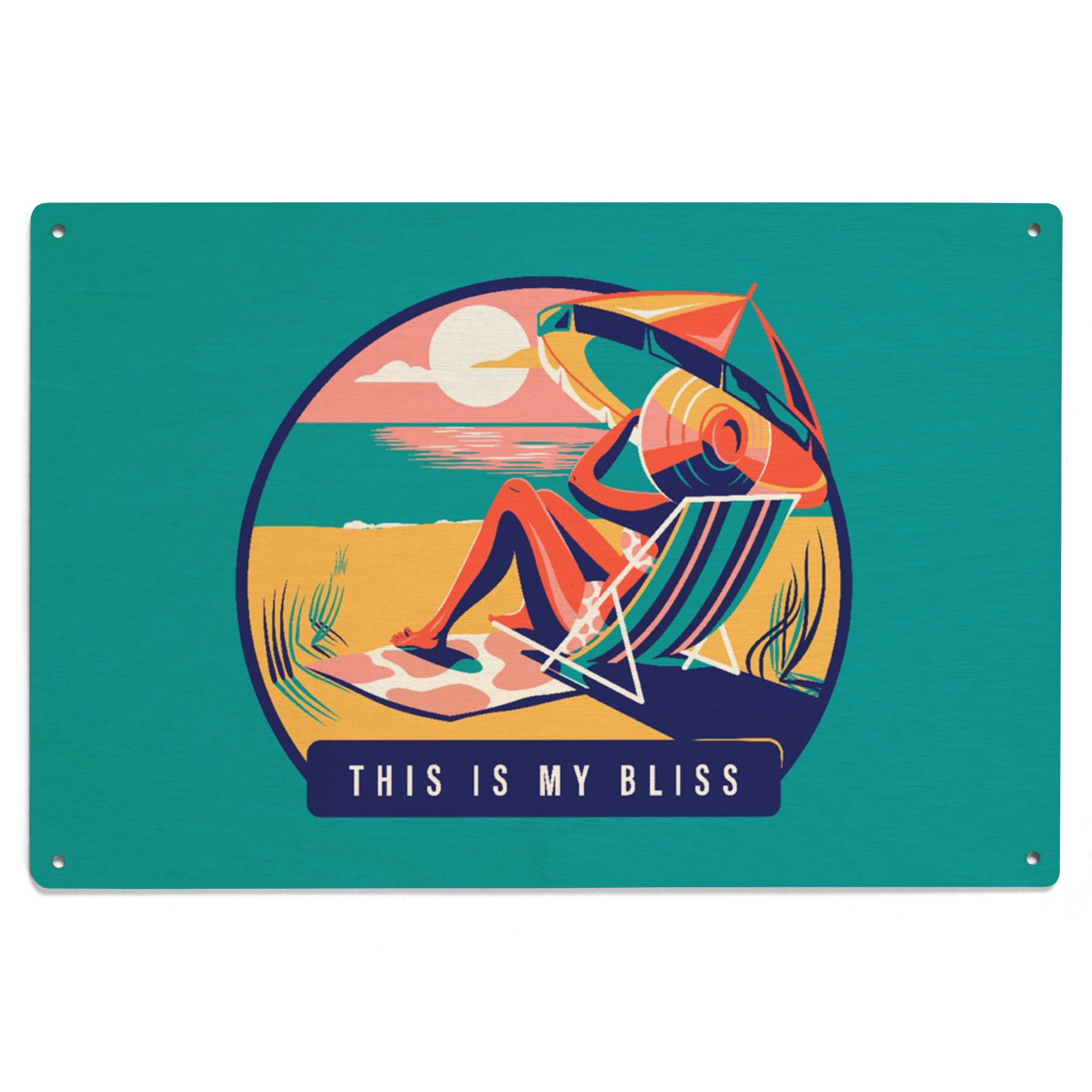 Beach Bliss Collection, Woman At The Beach, Contour Birch Wood Wall ...