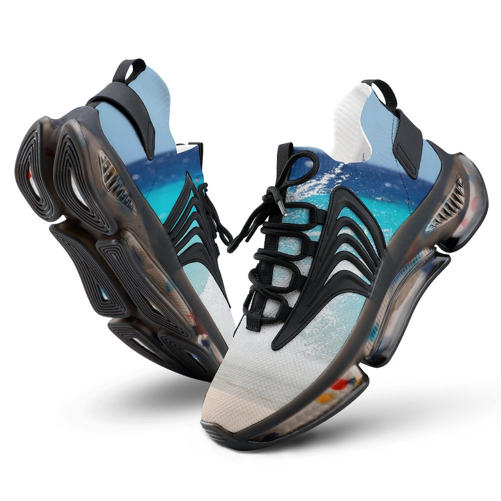 Beach Bliss Turquoise Waves Walking Shoes for Men Woman Lightweight ...