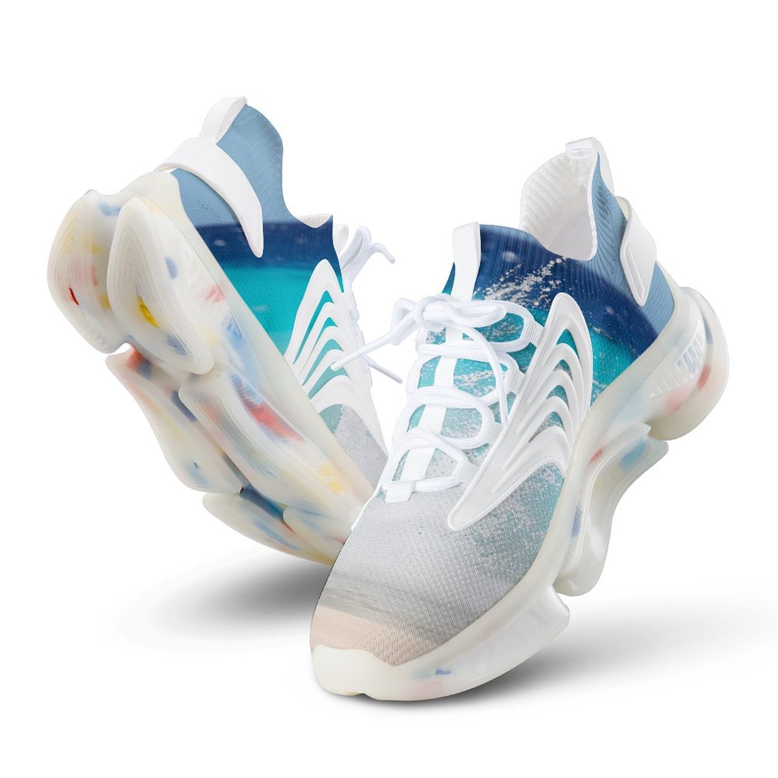 Beach Bliss Turquoise Waves Walking Shoes for Men Woman Lightweight ...