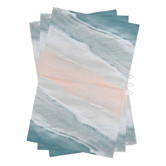 Beach Blue Kitchen Towels Set of 3, Water Absorbent Dish Towel ...