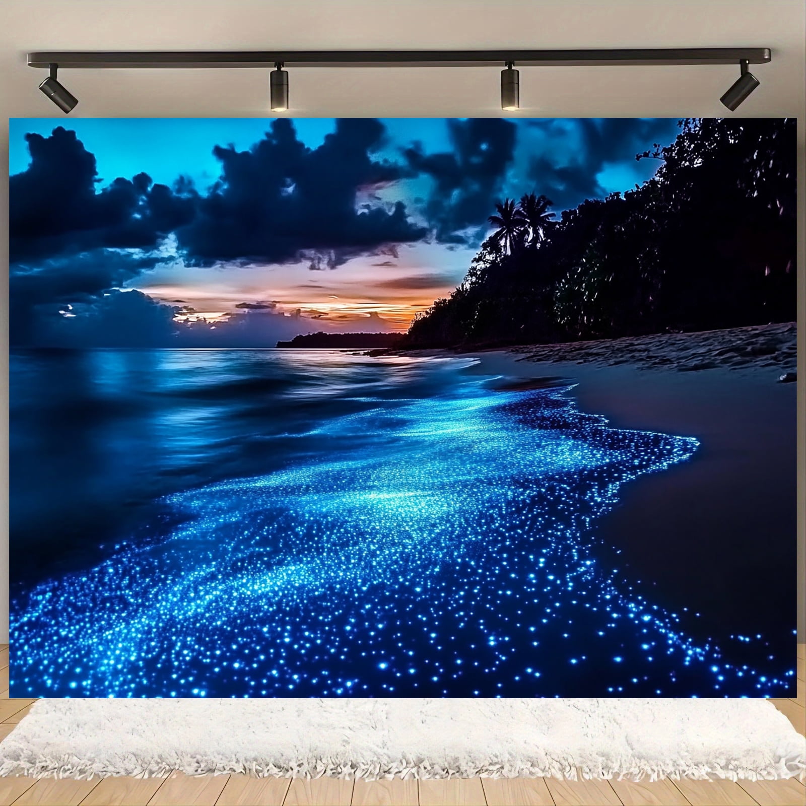 Beach Blue Party Backdrop Cloth - 2D Polyester Photo Booth Banner for ...