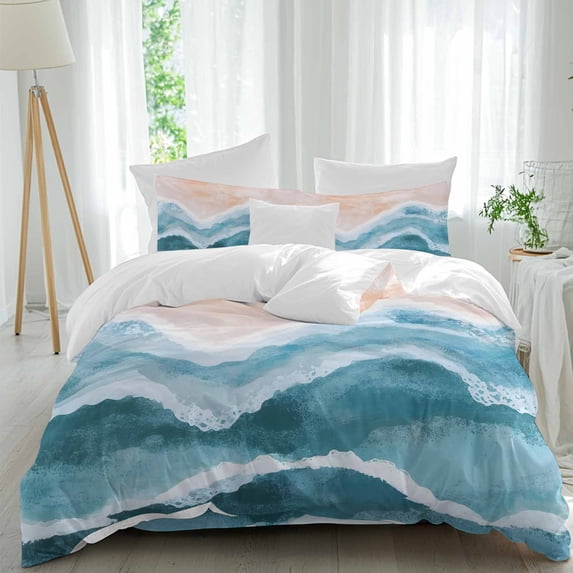 Beach Blue Water Ripple California King Size Bed Set,Abstract Waves ...