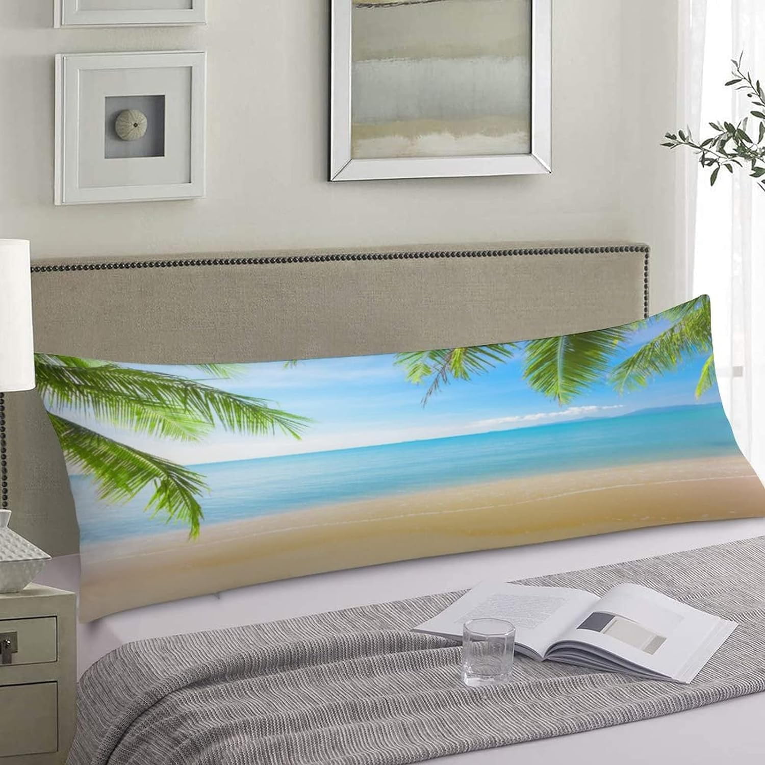 Beach Body Pillow Cover Nature Sea Ocean Waves Summer Hawaii Tropical ...