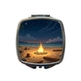 Beach Bonfire Drawing Travel Makeup Handbag Purse Small Pocket Compact ...
